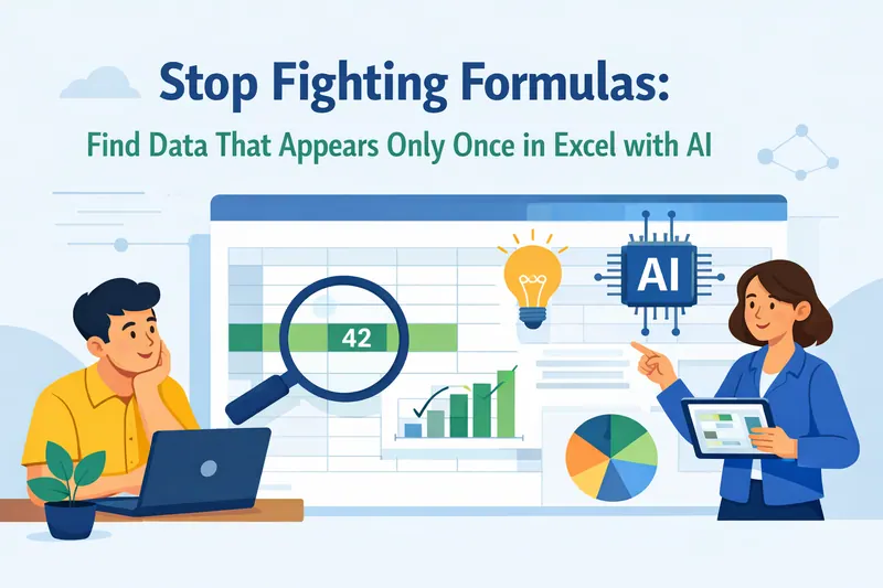 Find Values Appearing Only Once in Excel: From Formulas to AI (2026)