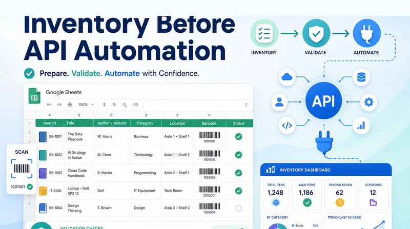 Design a Google Sheets Library Inventory Before API Automation | RowSpeak